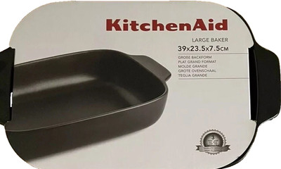 KitchenAid Large Stoneware Baker in Black - 39X23.5X7.5CM - RRP $76 ...