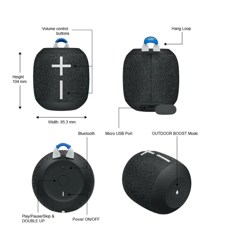 Logitech Ultimate Ears WONDERBOOM EXC 2 Portable Waterproof Bluetooth ...