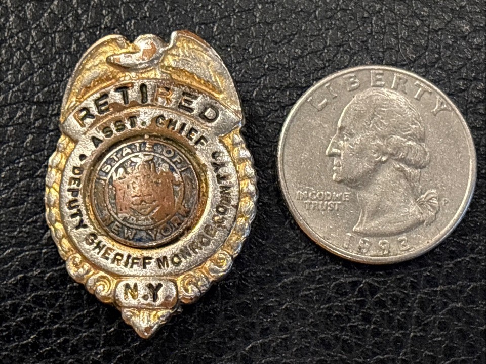 Vtg Obsolete Retired Asst Chief Deputy Sheriff Badge Monroe County New ...