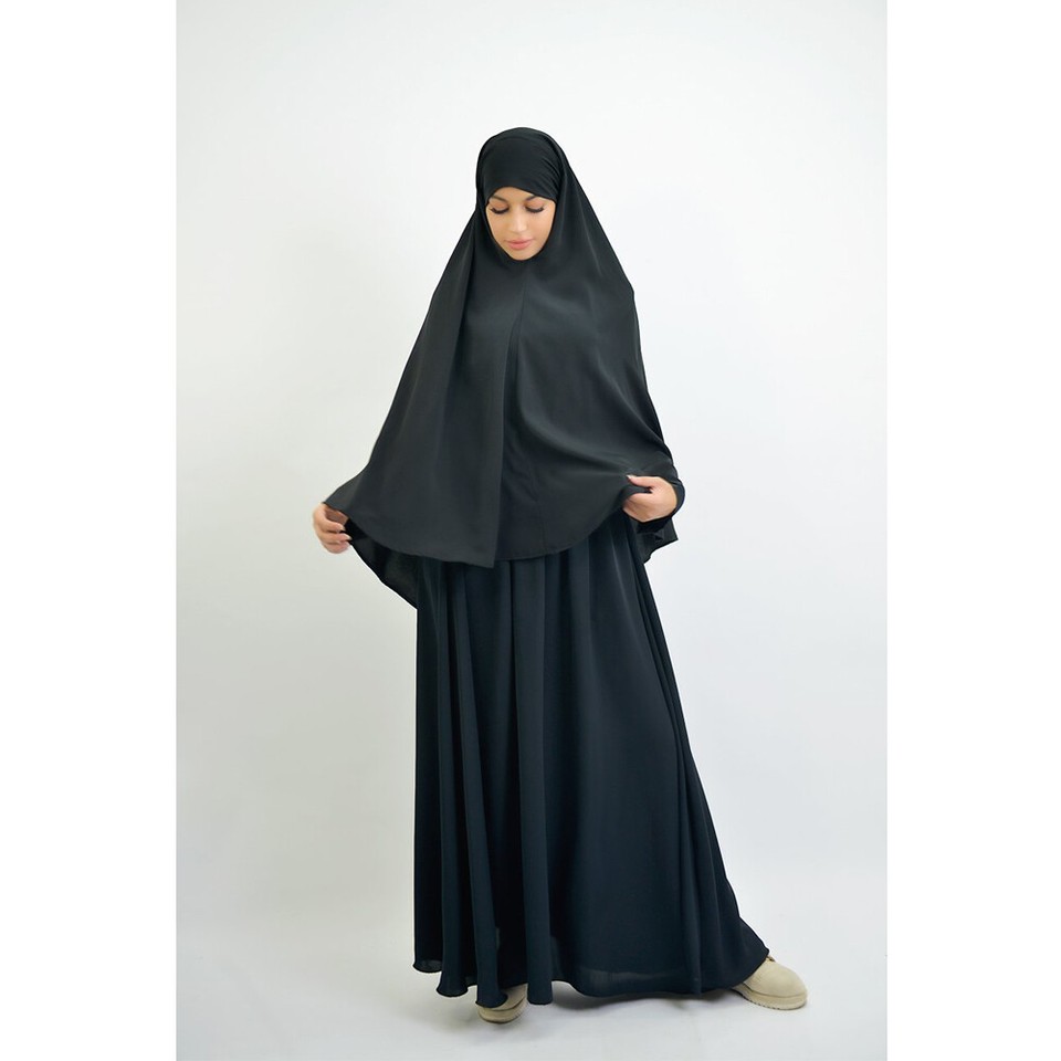 Khimar Long Hijab Muslim Women Overhead Prayer Niqab Burqa Islamic ...