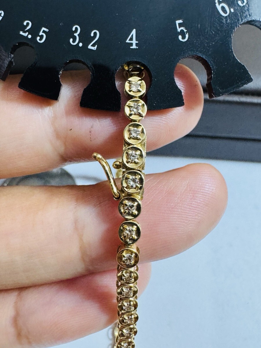Solid K18 Japan Gold 1 Carat Diamond Tennis Bracelet 19cm Solid K18 Japan Gold 1 Carat Diamond Tennis Bracelet 19cm