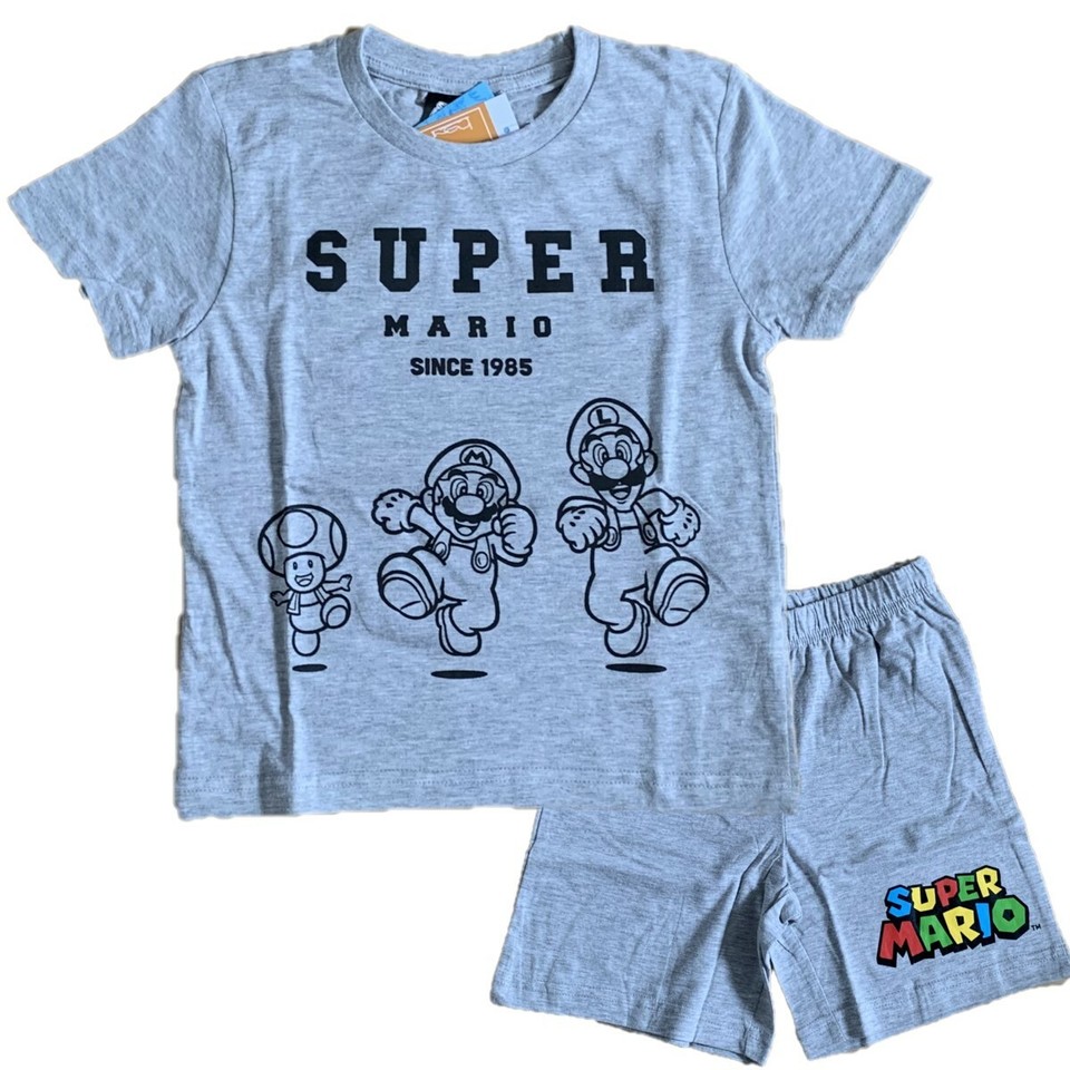 Boys Kids Children Super Mario Short Sleeve Pyjamas T-Shirt Shorts Age ...