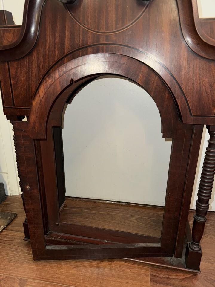 Large Antique English Grandfather Clock Hood/Top With Inlay | eBay