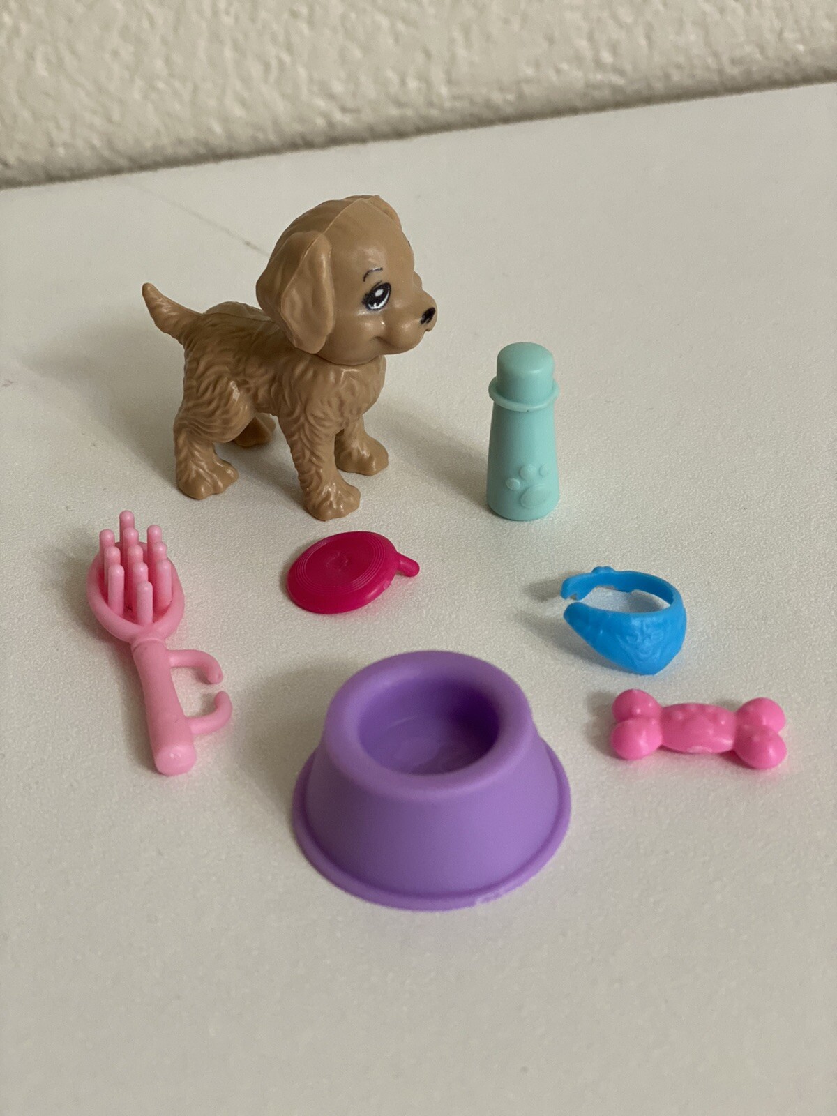 Genuine Mattel Barbie Doll dog Puppy pet bowl accessories mixed lot 7 ...