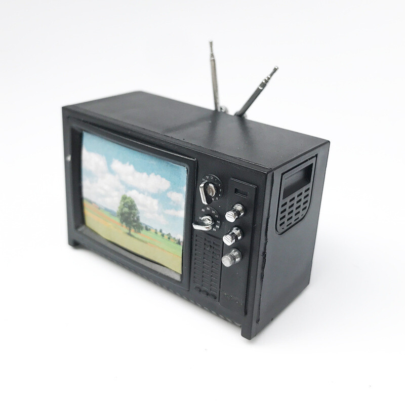 Dollhouse Miniature 1/12 Vintage TV Mini Television Set Furniture ...