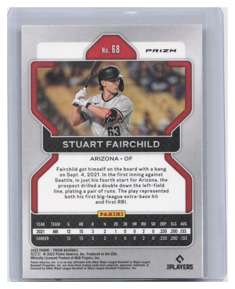 Stuart Fairchild 2022 Prizm Baseball - Blue #68 - Arizona Diamondbacks ...