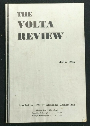 THE VOLTA REVIEW Journal - Teaching Deaf Kids - July 1937 | eBay