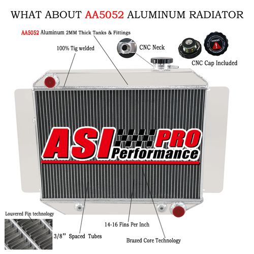 3 ROW AA5052 Aluminum Radiator For HOLDEN HR HK HT HG 6CYL 1966-1971 AT ...