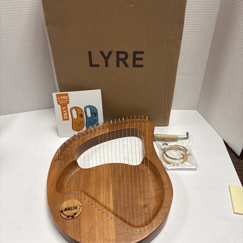 24 Strings Lyre Harp Solid Wood Natural With Picks, Strings & Music ...