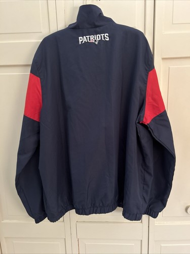 New England Patriots NFL 1/4 Zip Pullover Windbreaker Jacket XL Navy ...