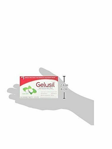 Gelusil Antacid & Anti Gas Heartburn Relief Cool Mint Chewable 100 ct ...
