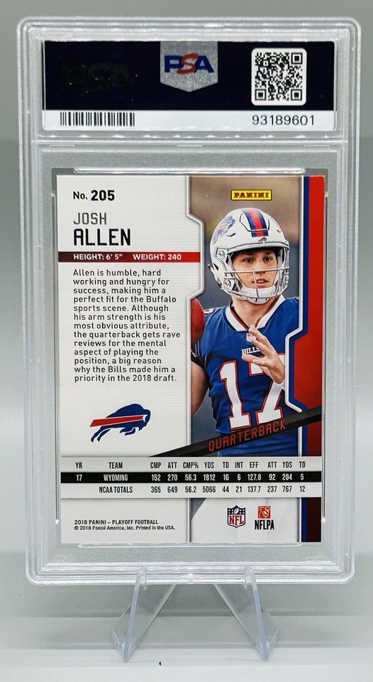 2018 Panini Playoff Josh Allen (RC) 🔥🔥#205 PSA 9 Mint 💎 | eBay