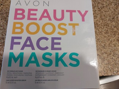 Avon Beauty Boost Face Masks 6 Single-Use Masks & Super Booster Serum ...