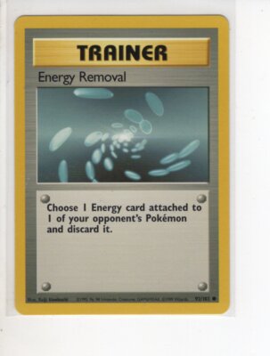 ENERGY REMOVAL TRAINER BASE SET POKEMON CARD 92/102 LP | eBay