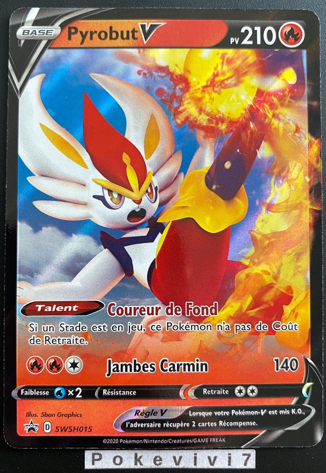 Carte Pokemon PYROBUT SWSH015 PROMO Ultra Rare V Epée et Bouclier FR ...