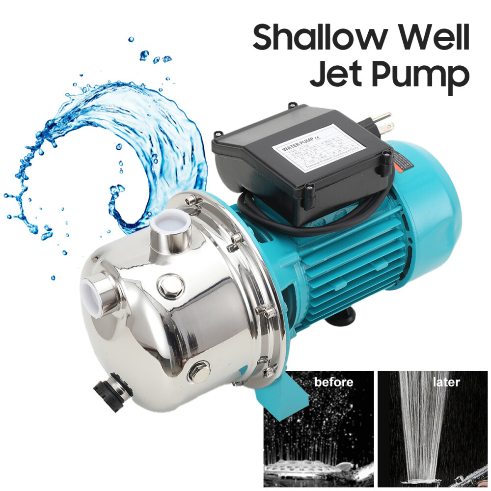 1 HP Shallow Well Jet Pump Stainless Steel Water Jet Pump 147FT Head 0 ...