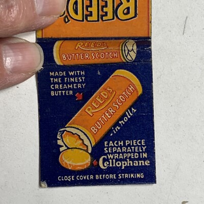 Matchbook Cover Reeds Butterscotch, Candy, Chicago, Illinois Vintage | eBay