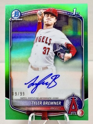 Tyler Bremner 2025 Bowman Chrome Draft #CPA-TB Green Refractor Auto 1st ...