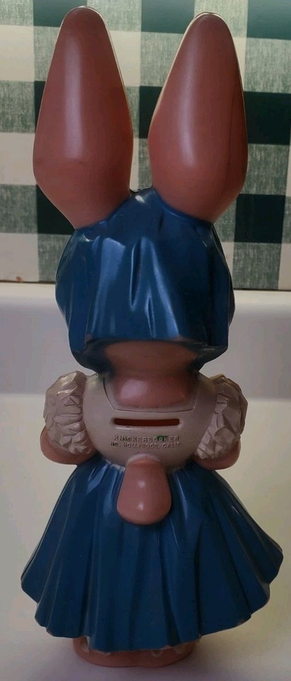 VINTAGE 1950's KNICKERBOCKER HARD PLASTIC EASTER RABBIT/BUNNY BANK 11 ...