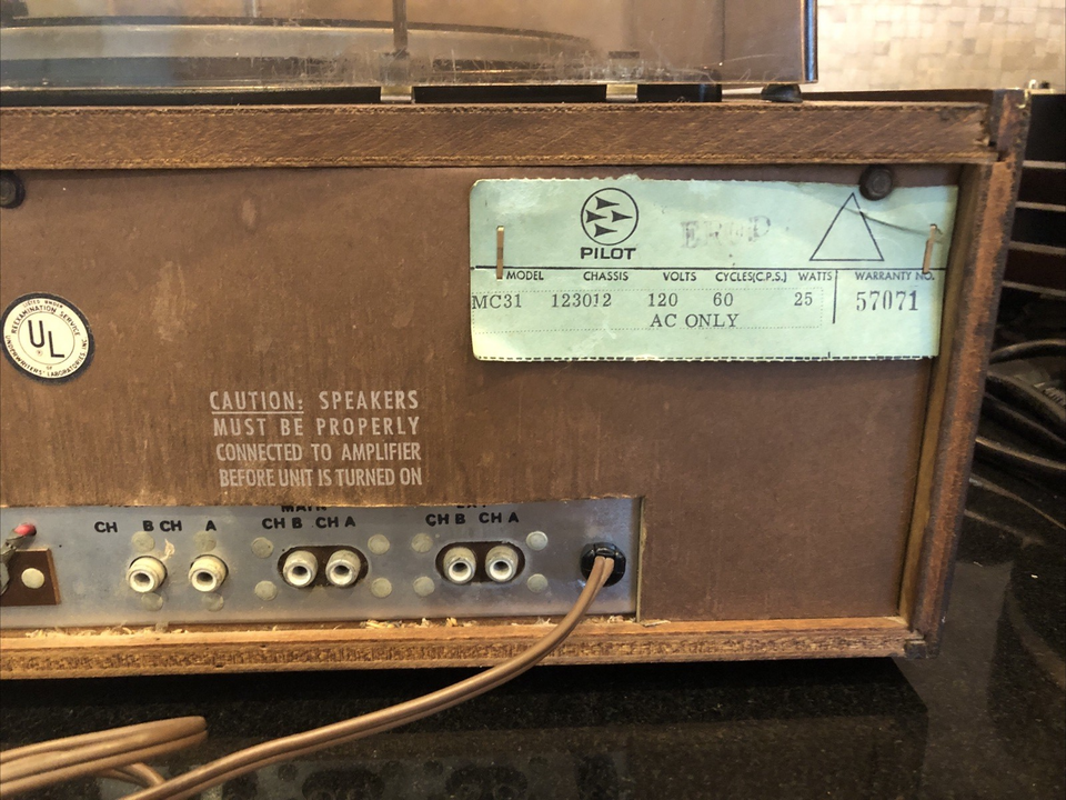 Pilot MC31 AM/FM Stereo Receiver with Turntable perfect working ...