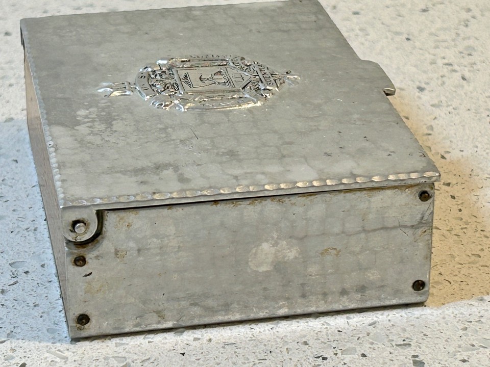 US Naval Academy Ex Scientia Tridens - Alpha Switzerland - Metal & Wood Box | eBay