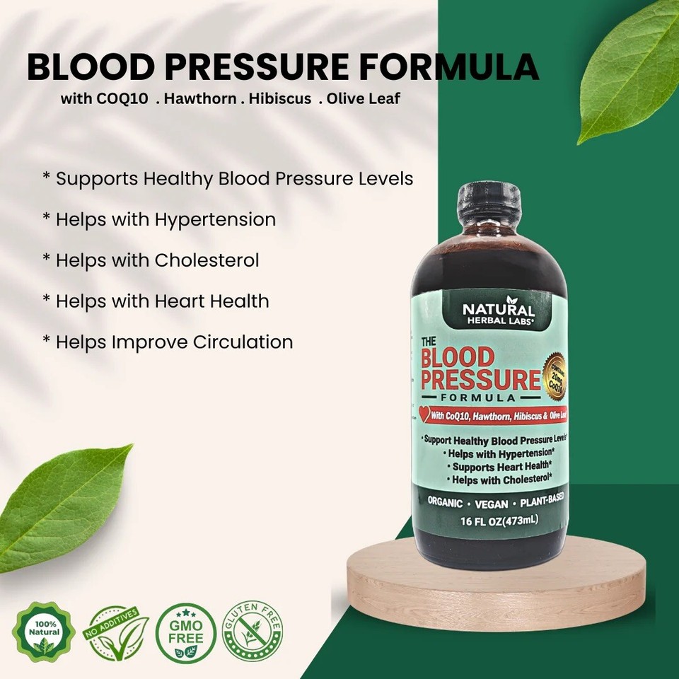 Blood Pressure Formula, By Natural Herbal Labs, Plant-Based. 16 oz. | eBay