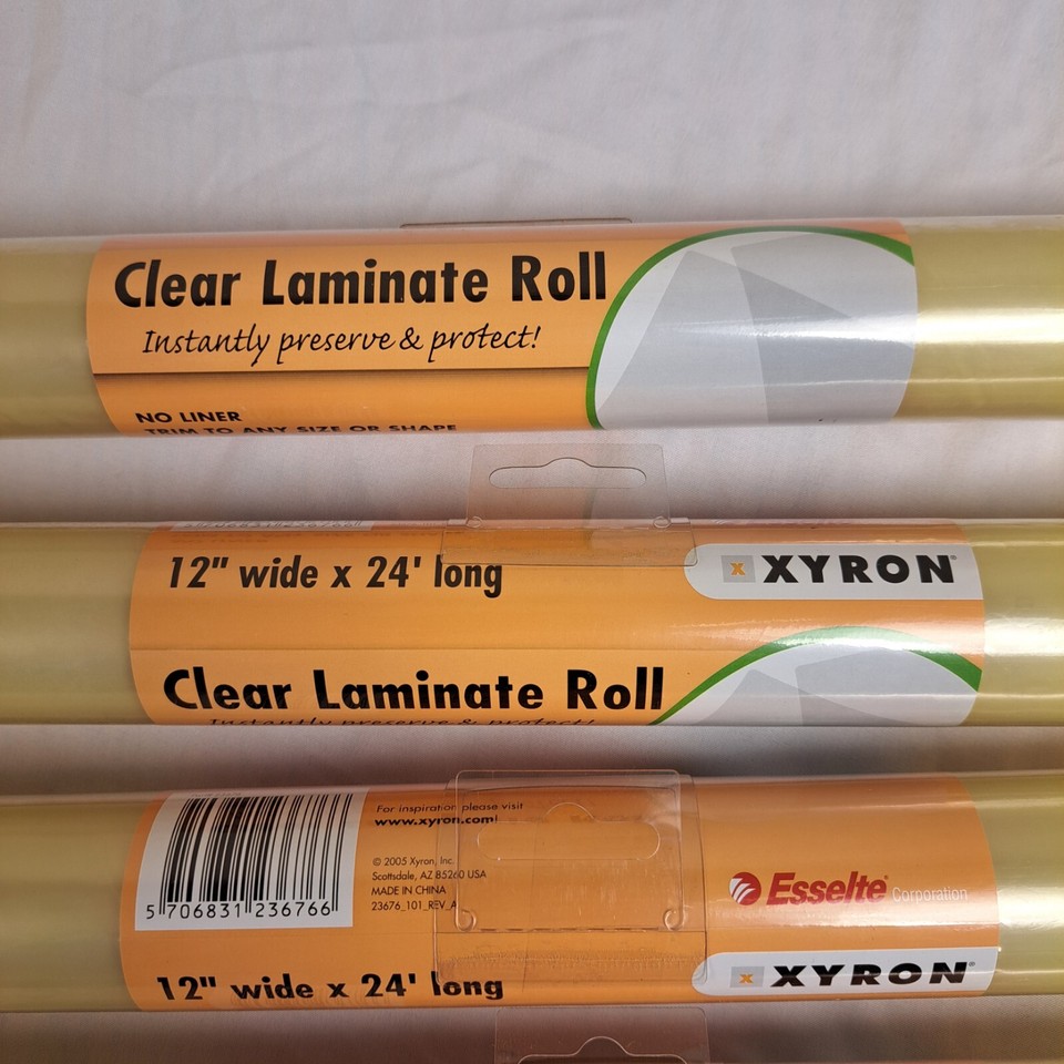 6 Clear Self-Adhesive Laminating Vinyl Rolls 12"x24' Non Thermal ...