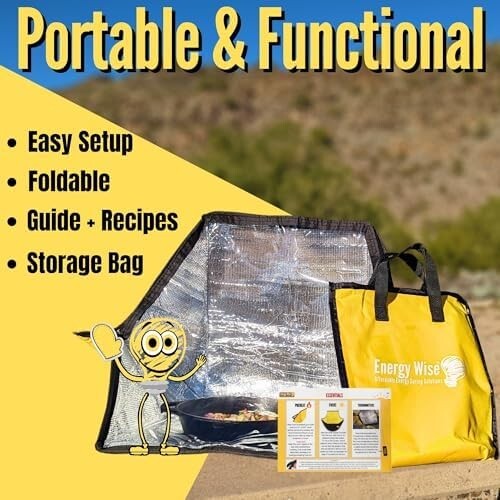 Premium Portable Solar Oven | Foldable Camping Cooker with Bag & Recipe ...
