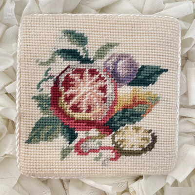 Artisan Dollhouse WOOL PETIT POINT RUG Vtg Needlepoint Handmade Carpet ...