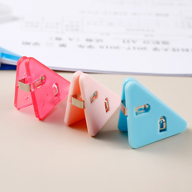 Simple Book Paper Corner Clip Triangle Snack Binder Clip Photo Stand ...