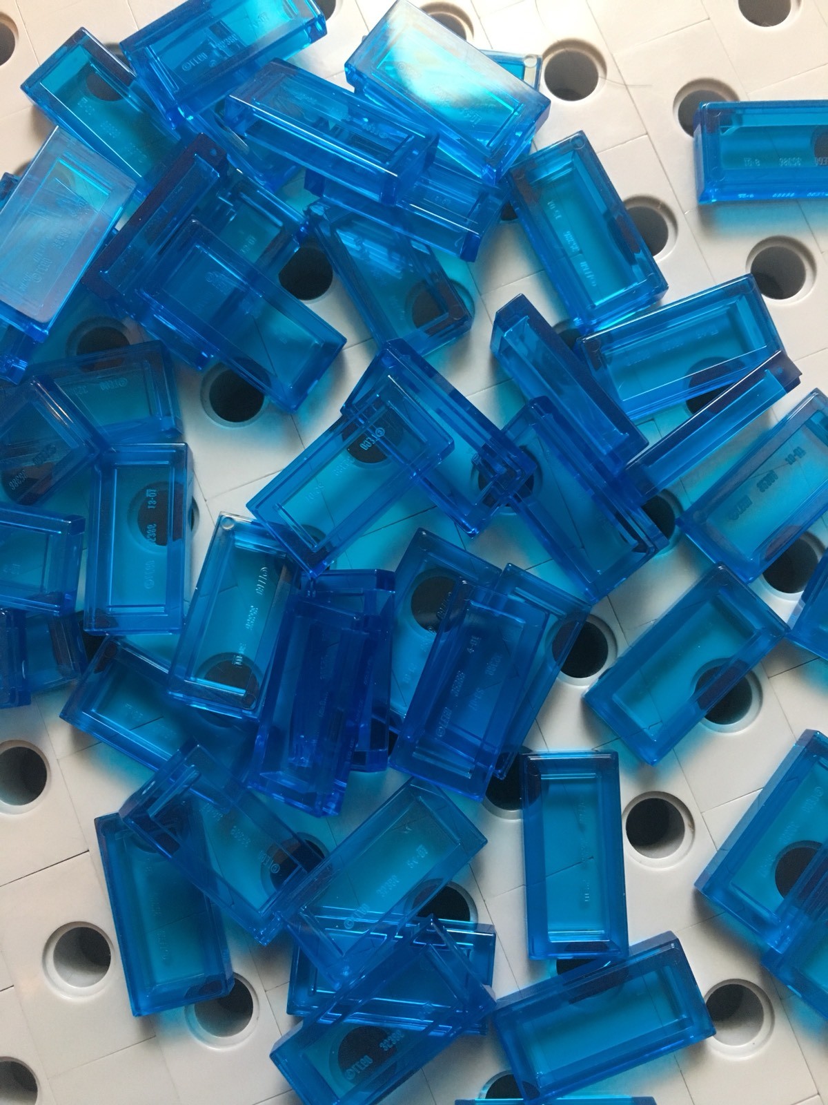 Lego Trans Blue 1x2 Flat Tiles Smooth Finishing Buildings Roof Floor ...