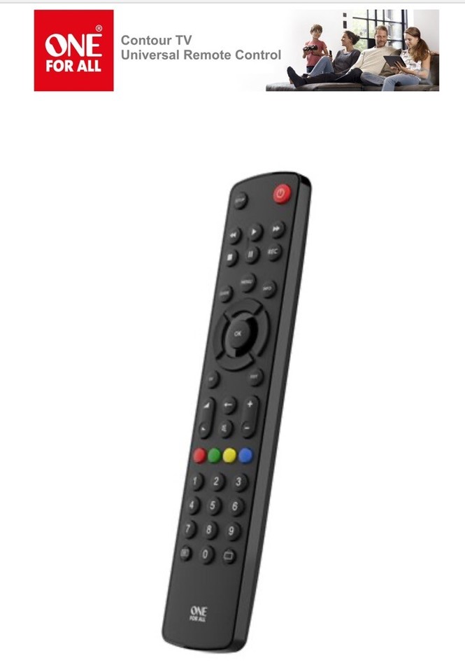 One For All URC1210 Contour TV Universal Remote Control - Black ...