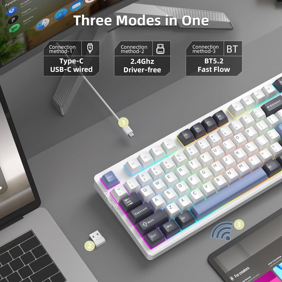 MageGee Light87 Wireless Mechanical Keyboard Custom Keyboard BoxC | eBay