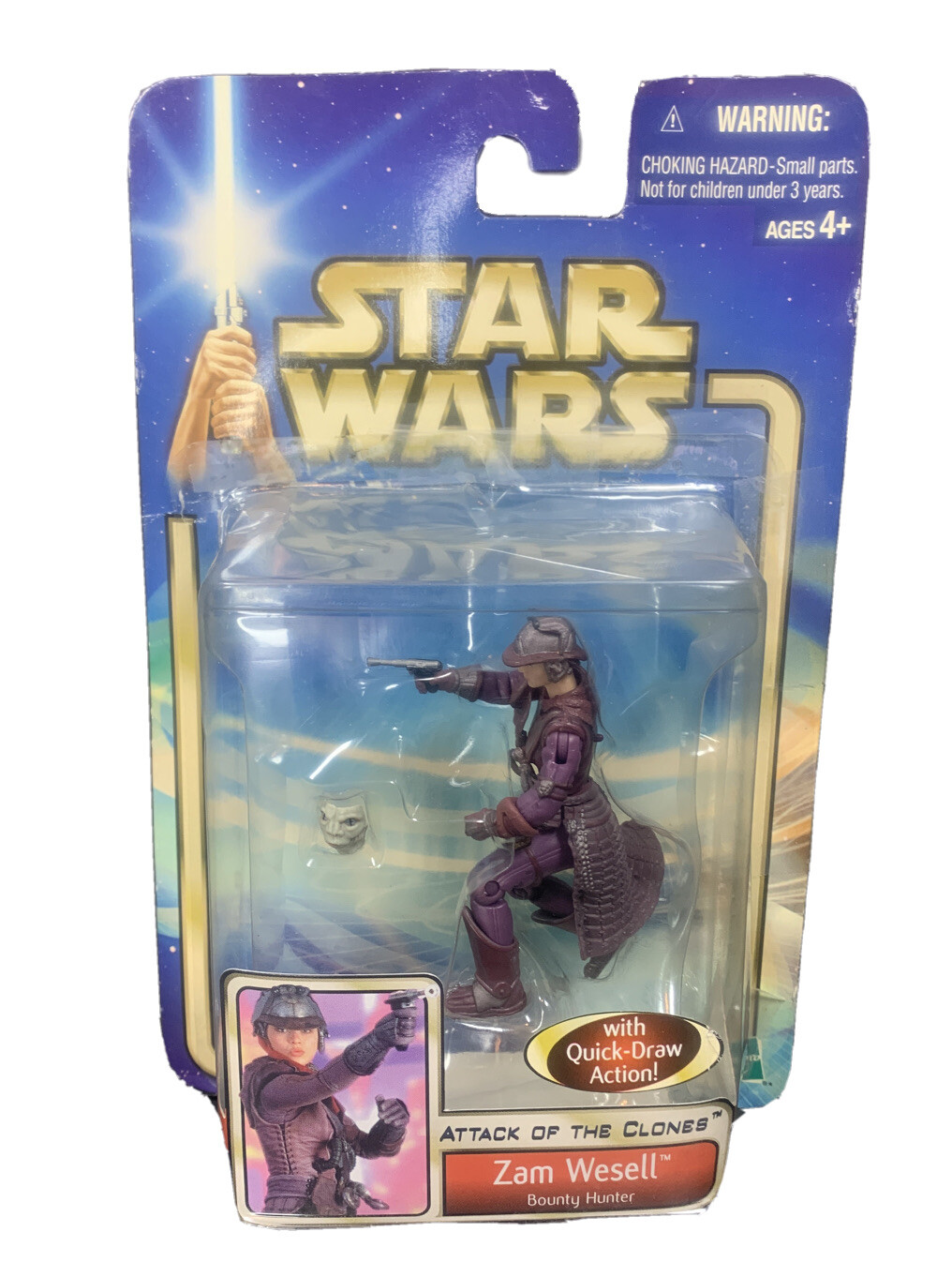 Star Wars Episode 2 - Zam Wesell with Face Reveal Action Figure Hasbro ...