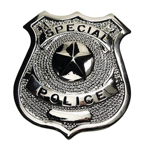 Police Badge Fancy Dress Silver Metal Kids Adults Cop Costume Party ...