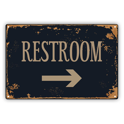 Restroom Vintage Sign With Right Washroom Office Hotels Bars Aluminum ...