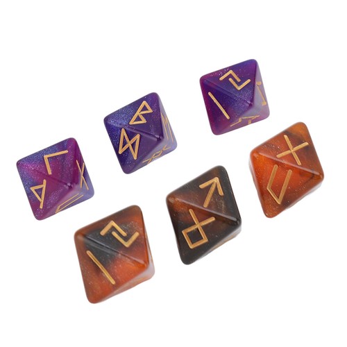 3x Rune Dice 8 Sided Star Sky Mystic Astrology Prediction Polyhedral ...