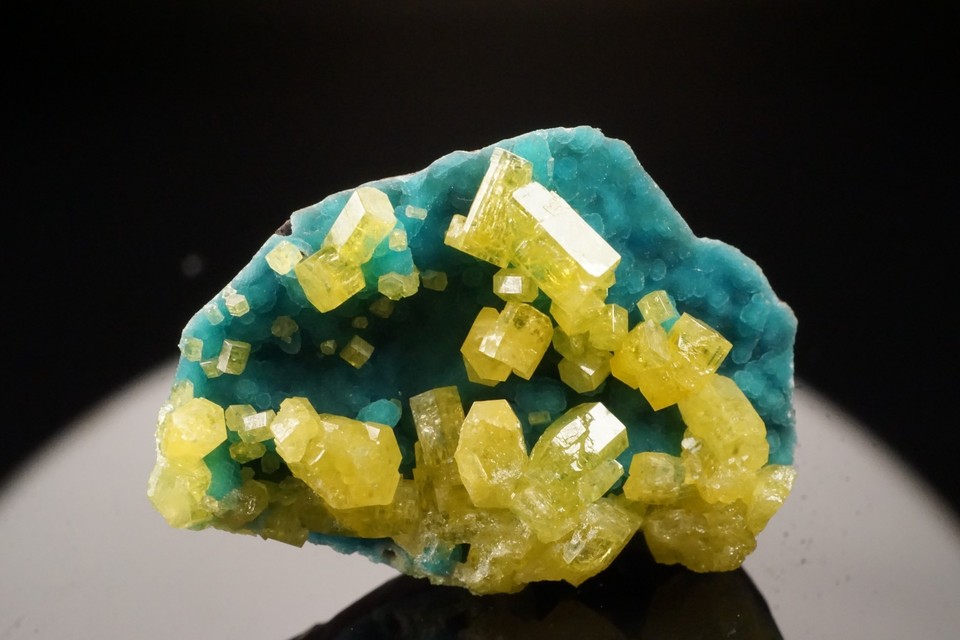 RARE NEW FIND! Mimetite on Philipsbornite Crystal Cluster M'FOUATI ...