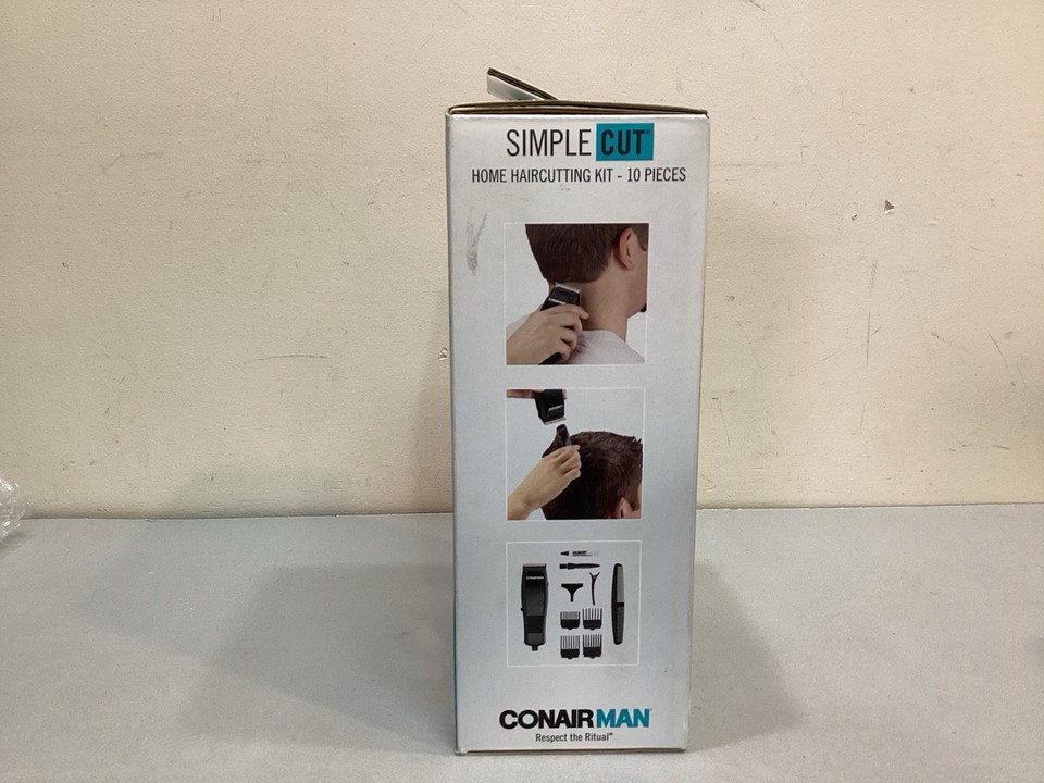 Conair Man Simple Cut Corded Hair Clippers Haircutting Kit 10 Piece Set ...