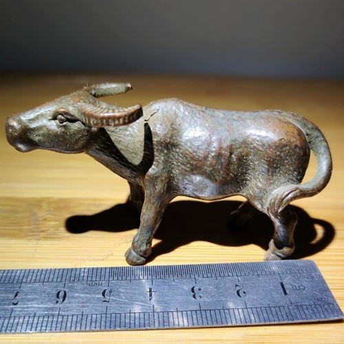 Rare Chinese copper fortune ox cow figure Statue table decoration tea ...