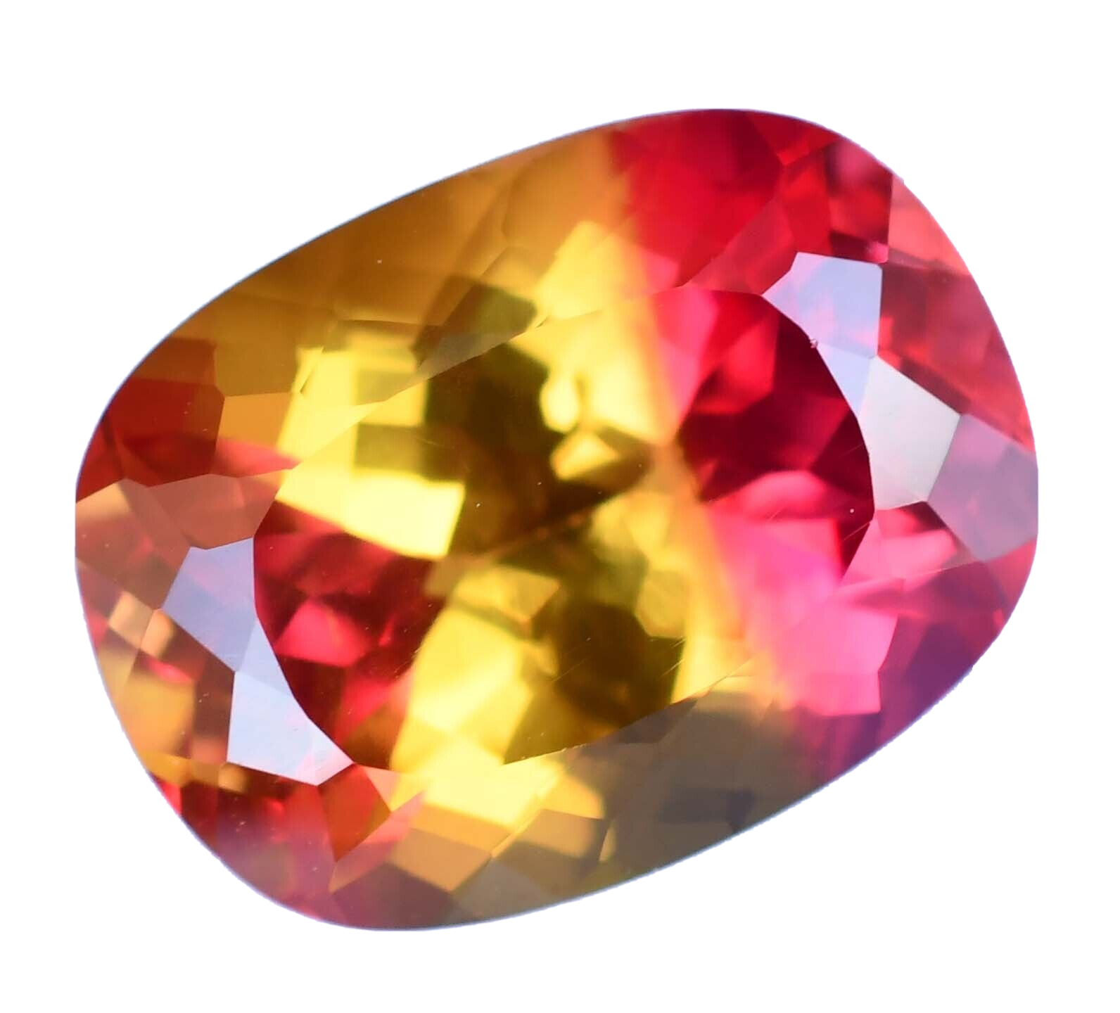 Natural Bi-Color Pitambari Sapphire 18.45 Ct AGL Certified Cushion Cut ...