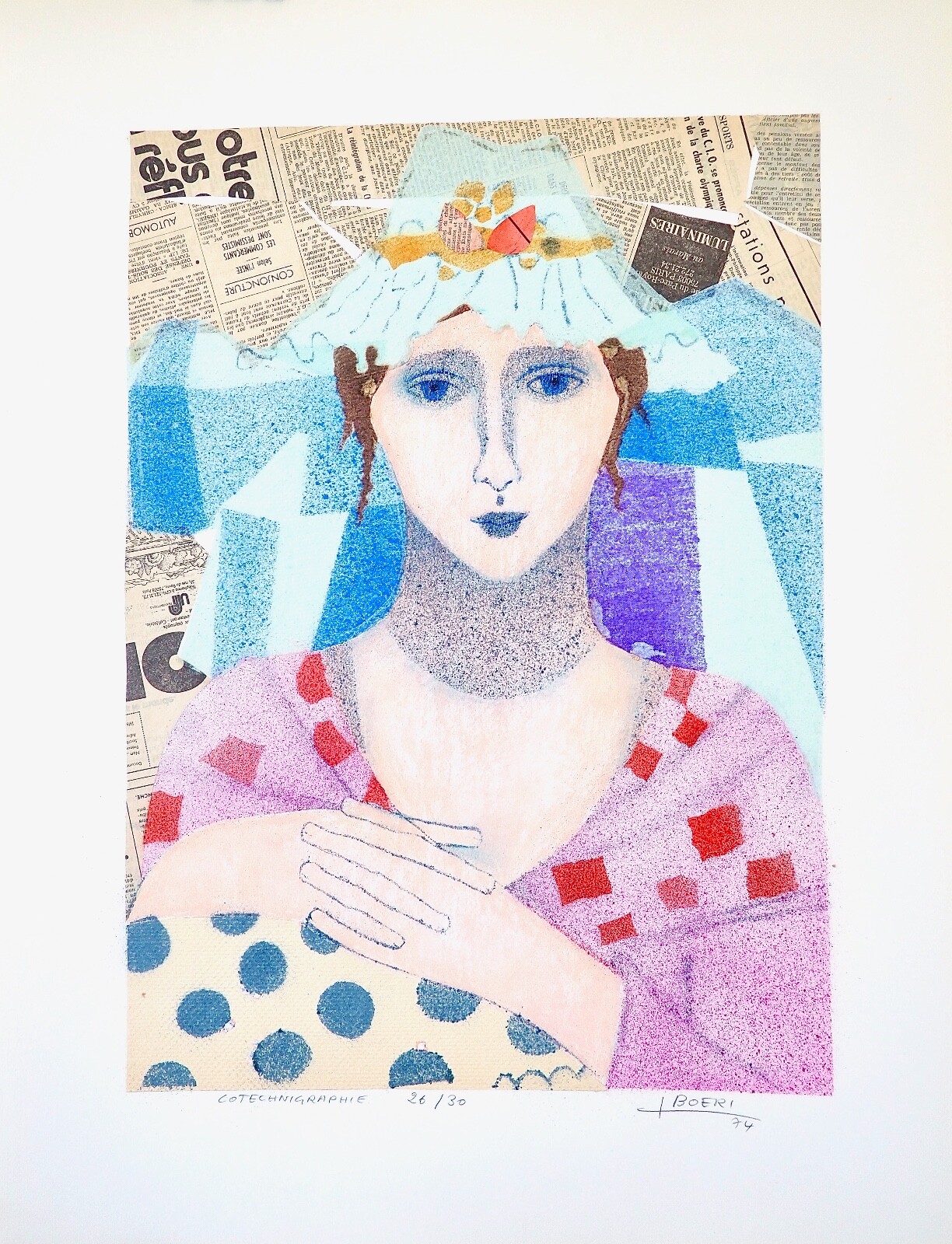 Jacques boéri - Print Original - Cotechnigraphie - Femme Au Hat 4 | eBay