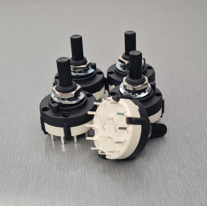 5PCS RS26 2 Pole 6 Position PCB Mount Band Rotary Switch 6mm Spline ...