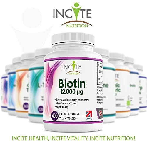 Biotin Hair Growth Supplement 12,000mcg - 400 Tiny 6mm Tablets (Full ...