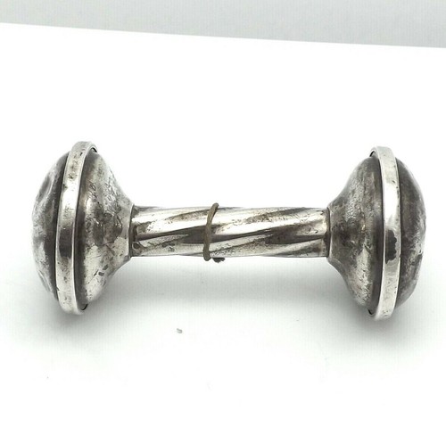 Lullaby Sterling Silver 1945 Twisted Barbell Baby Rattle Monogram | eBay