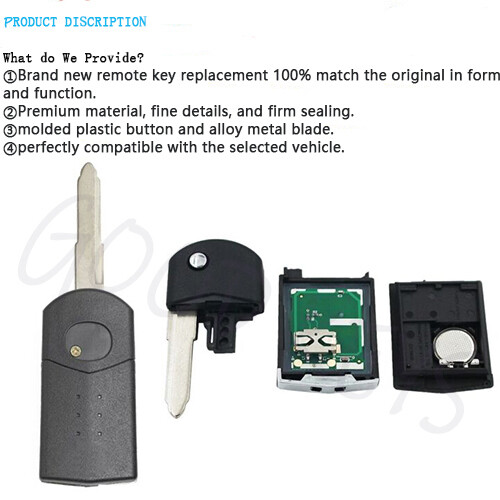 2005 2006 2007 2008 for Mazda 6 RX-8 Keyless Remote 3-Button Flip Key ...