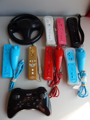 Nintendo Wii & U Motion Plus Wiimote Remotes, Pro Controllers, Wheels ...