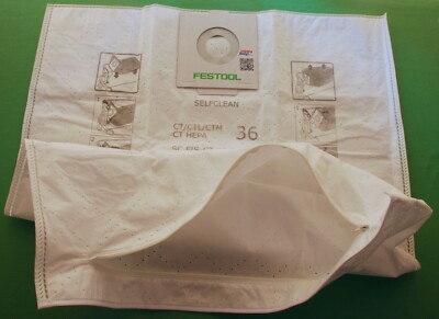 Festool 496186 REUSABLE WITH ZIP Filter Bag CT CTL 36 bio bags option ...
