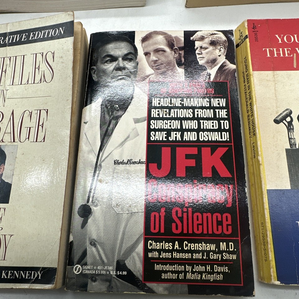 Books on John F Kennedy, lot of 8, Profiles in Courage, JFK conspiracy ...