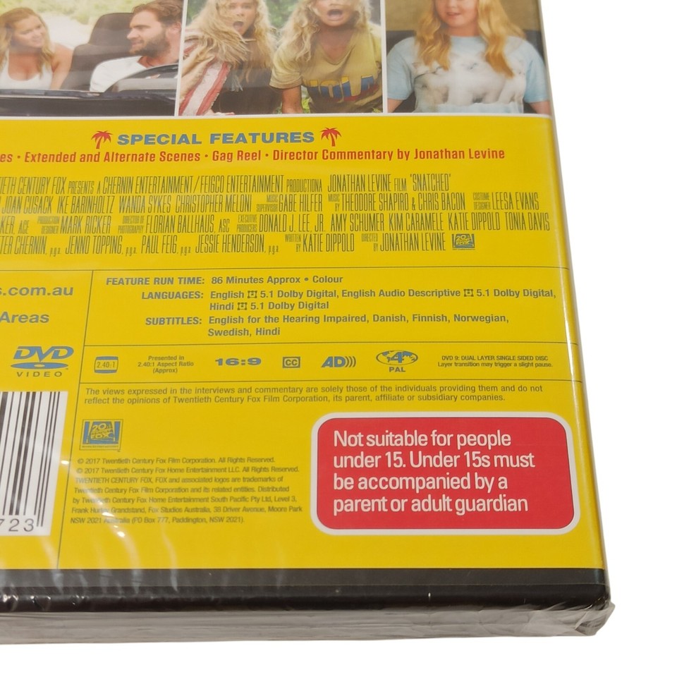 Snatched (DVD 2017) Action Adventure Comedy Vacation Travel Crime R4 ...